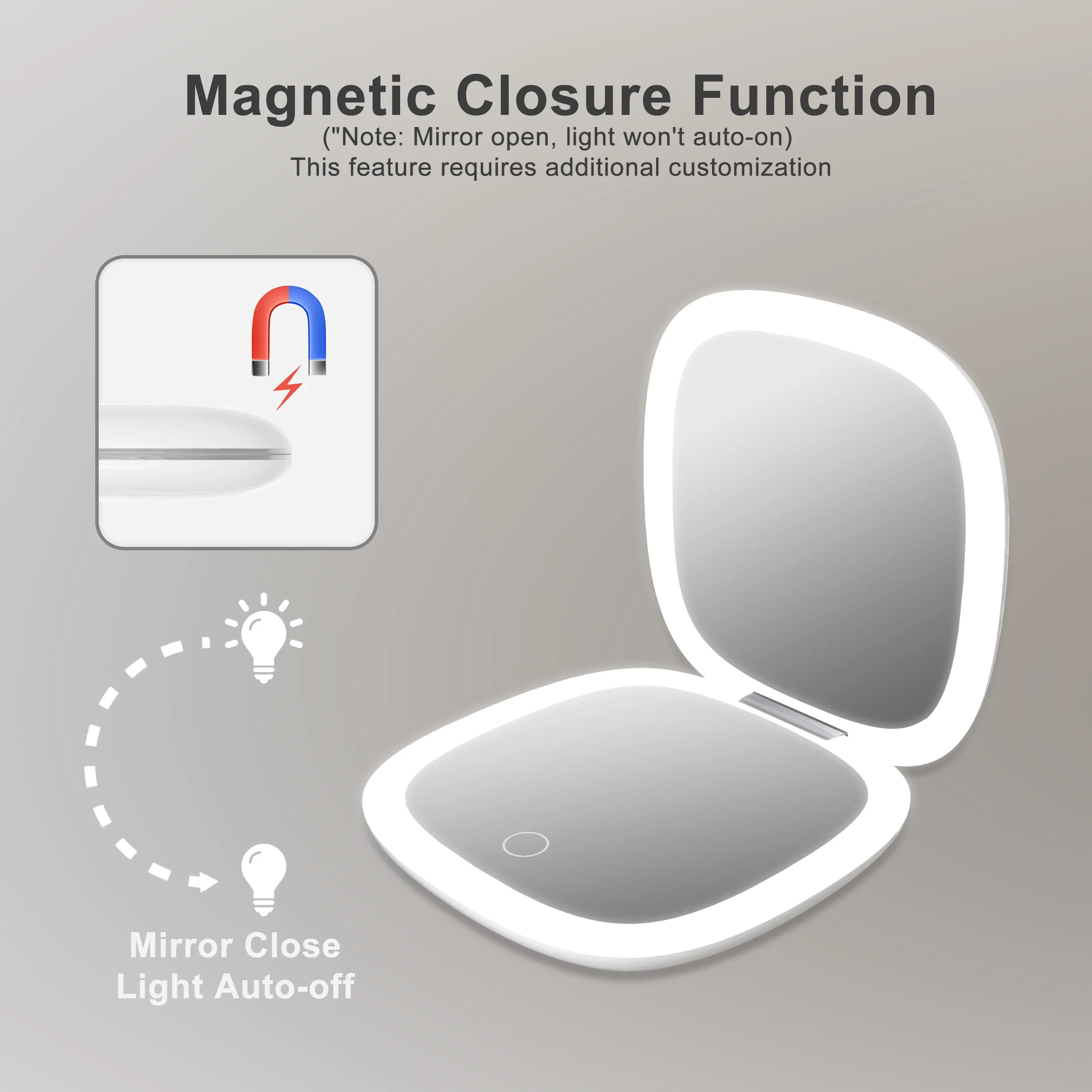 Wholesale Touch Hand Compact Portable Travel with LED Light