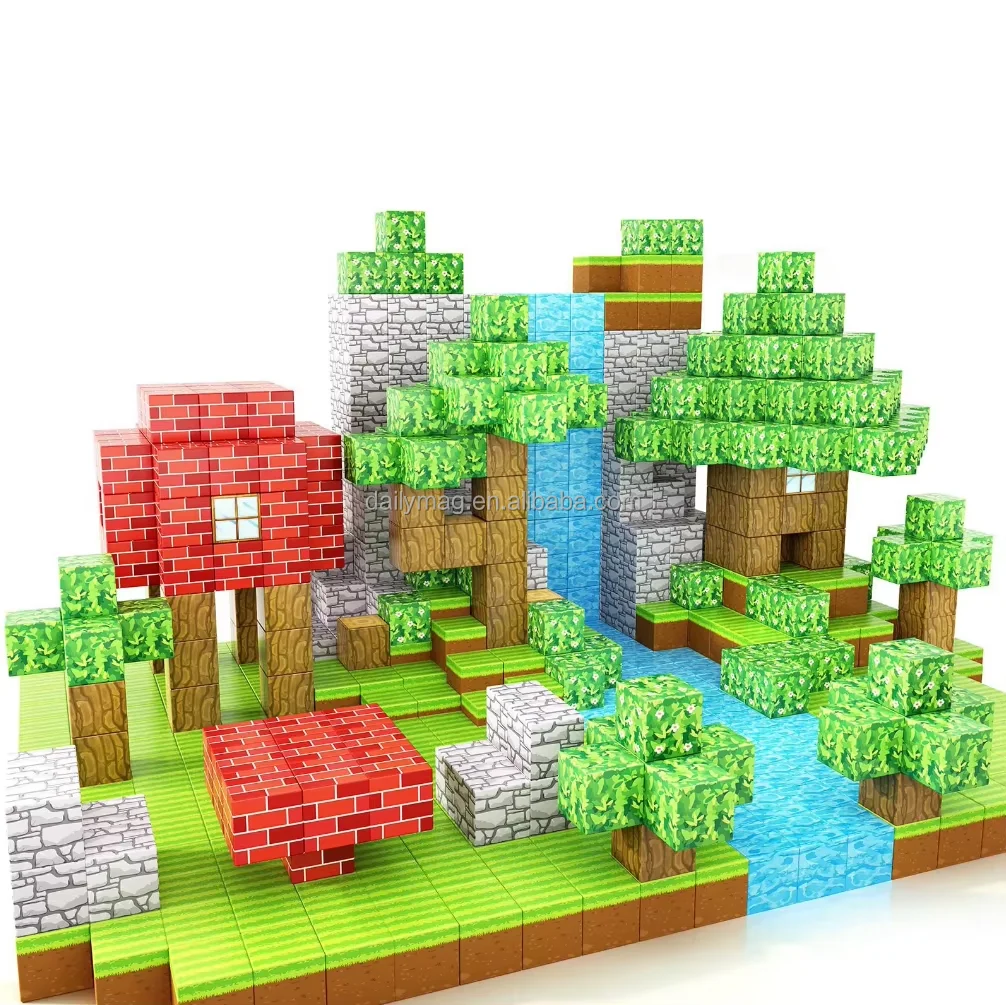 DIY My World Magnetic Square Puzzle Mini Block Building Toys