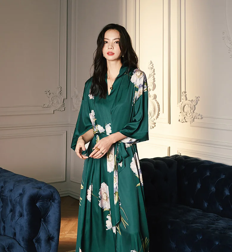 Kimono Robe Long Floral Bridesmaid Wedding Bachelorette Party Robe ...