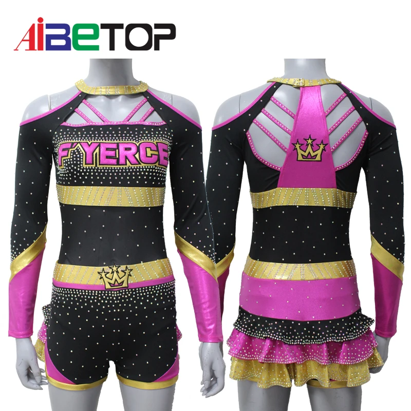 Custom Made Cheerleading Costumes For Adults Ab Rhinestones Fancy ...