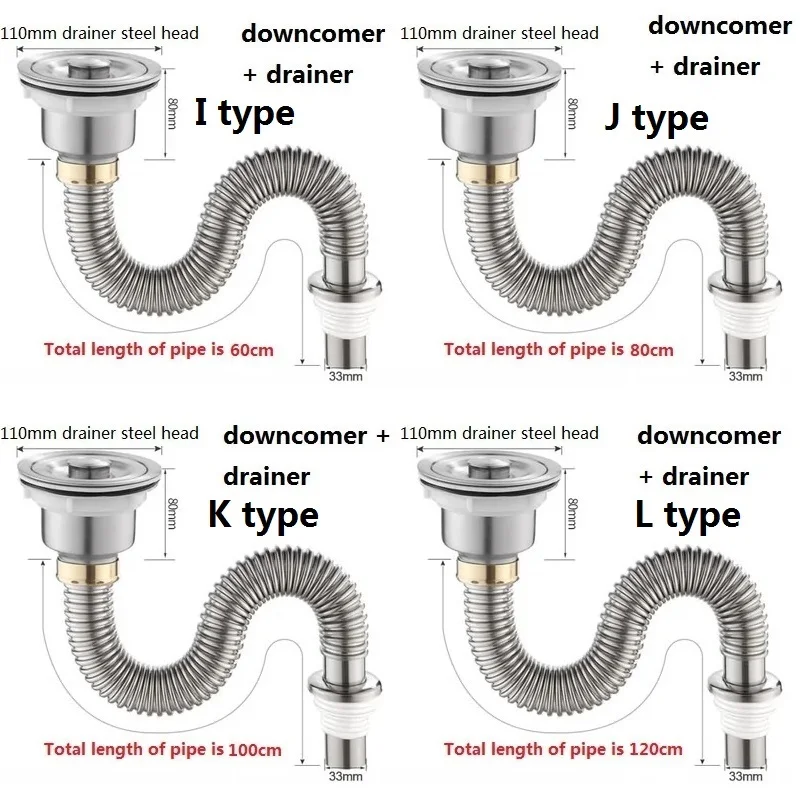 Stainless Steel Drainpipe Set for Efficient Kitchen Drainage