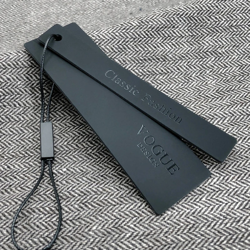 Luxury Custom Hot Stamping Hang Tags Black Cardboard Garment Tags ...