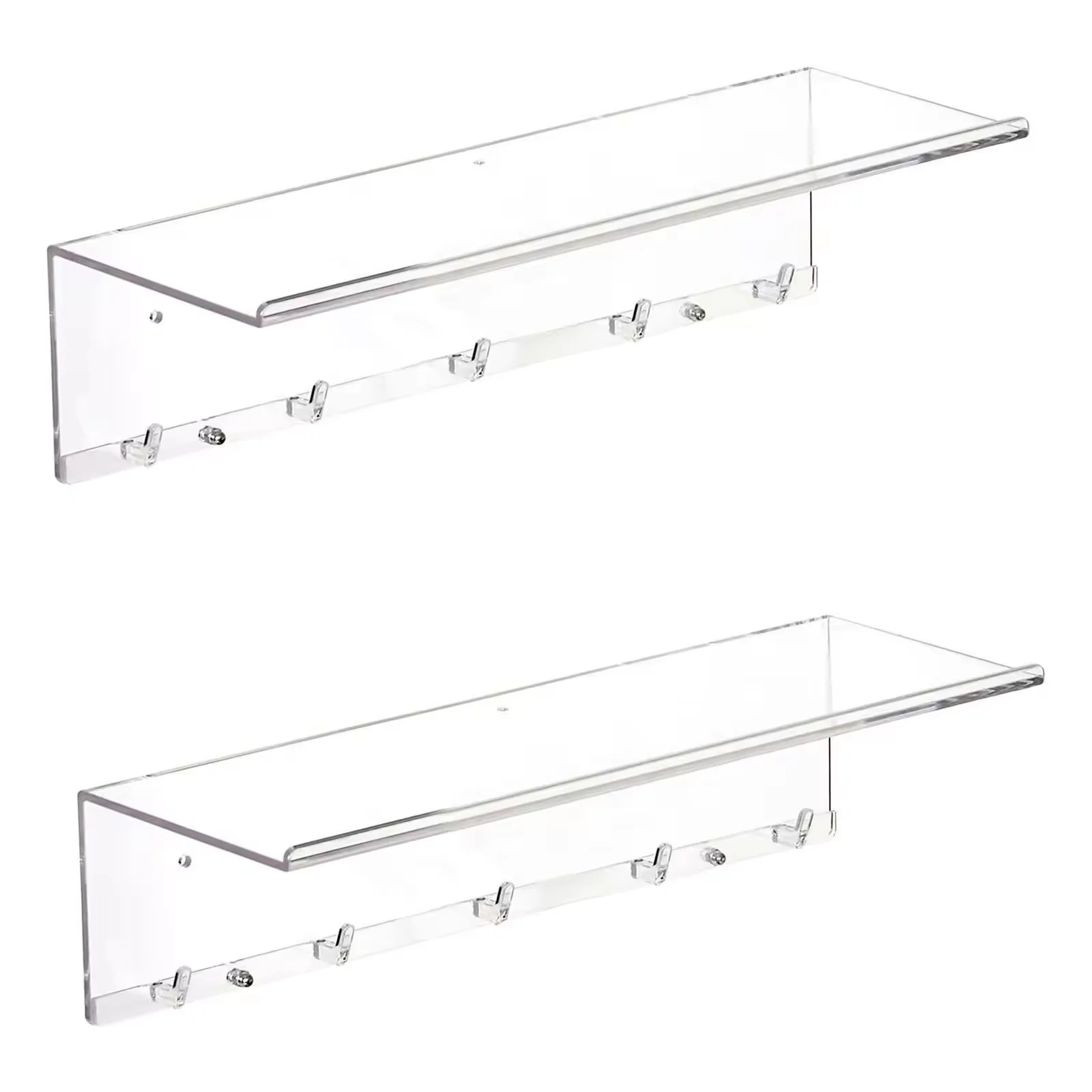 Clear Floating Acrylic Shelves Display Ledge Wall Mounted Shelves With ...