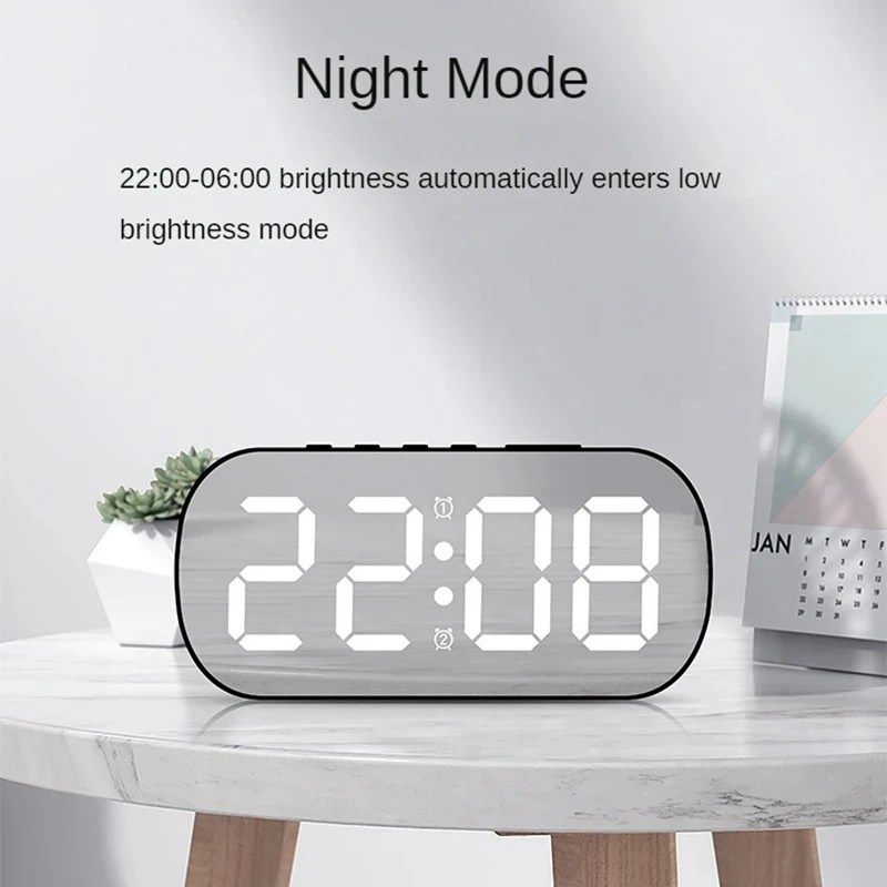 Digital Alarm Clock Desktop Table Clock Temperature Calendar LED ...