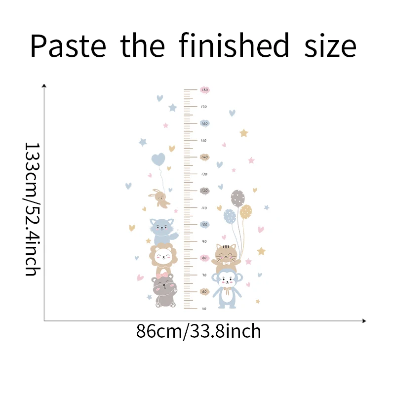 Cartoon Small Animal Combination Height Sticker Cartoon Wall Stickers ...