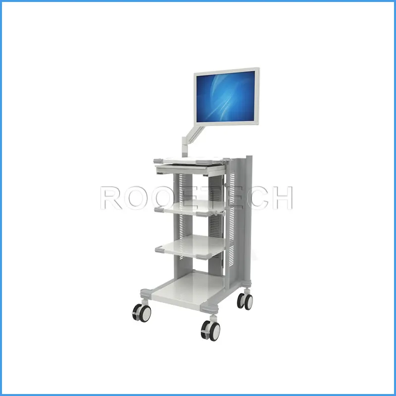 Mobile 4-Layers Shelves Ent Endoscope Laparoscopy System Trolley