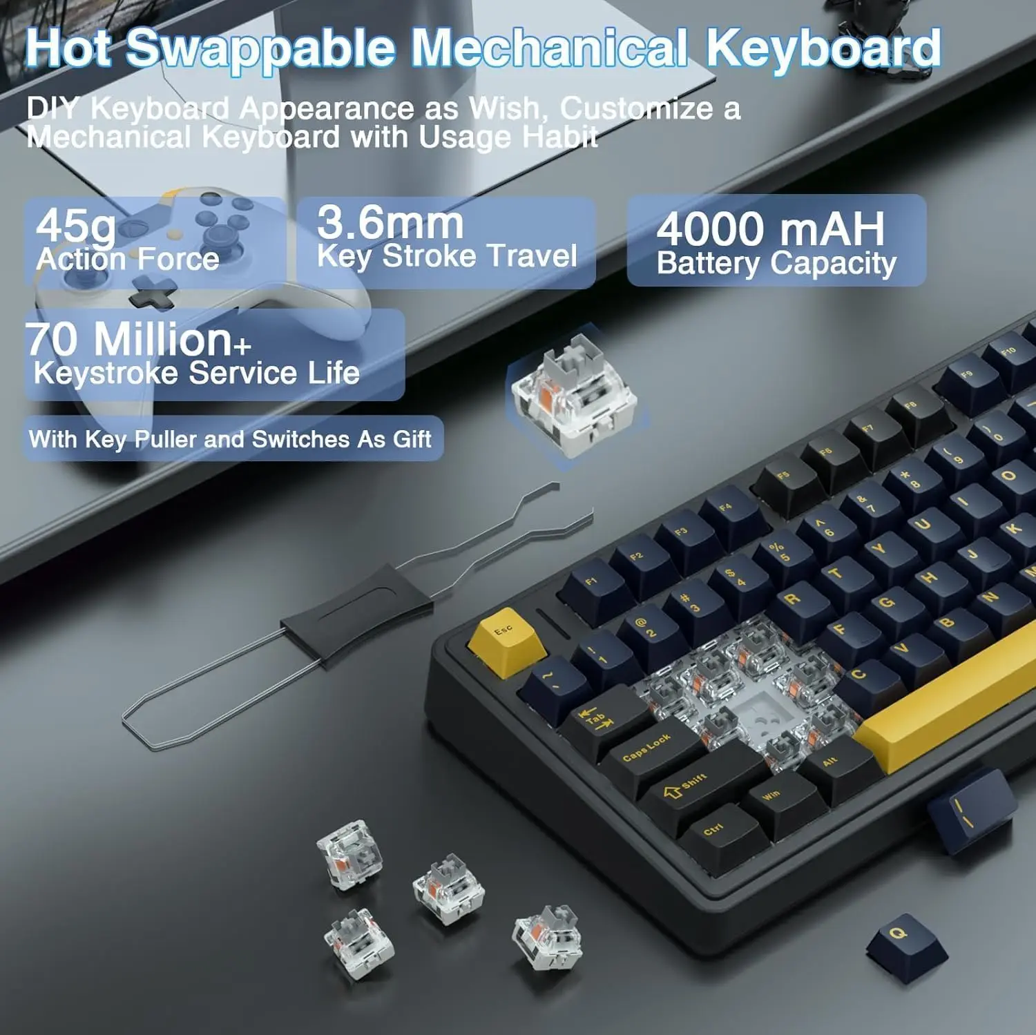 AULA F75 Mechanical Keyboard - RGB Backlit Gaming Keyboard