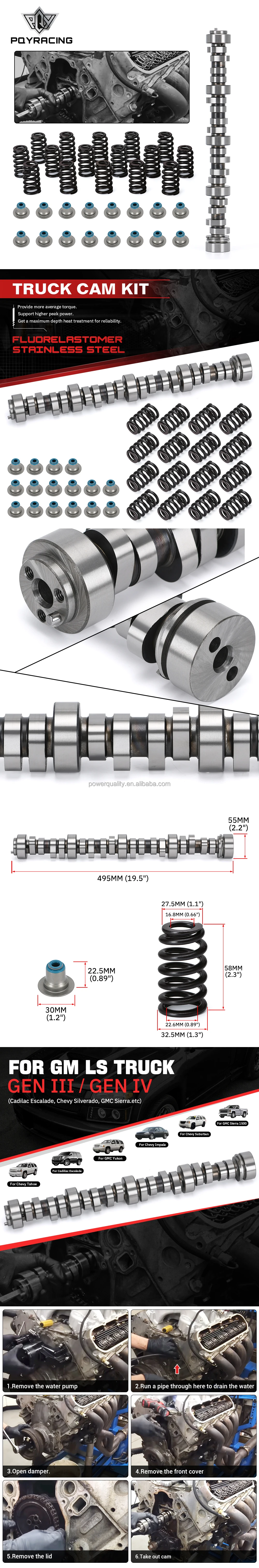 LS Truck Camshaft Kit Stage 2 Cam Valve Springs Seals 4.8 5.3 6.0 6.2 ...