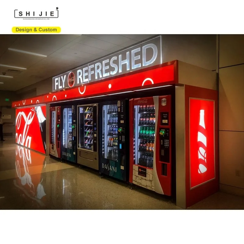 24 Hours Advertising Screen Automatic Vending Machine Combination Snack ...