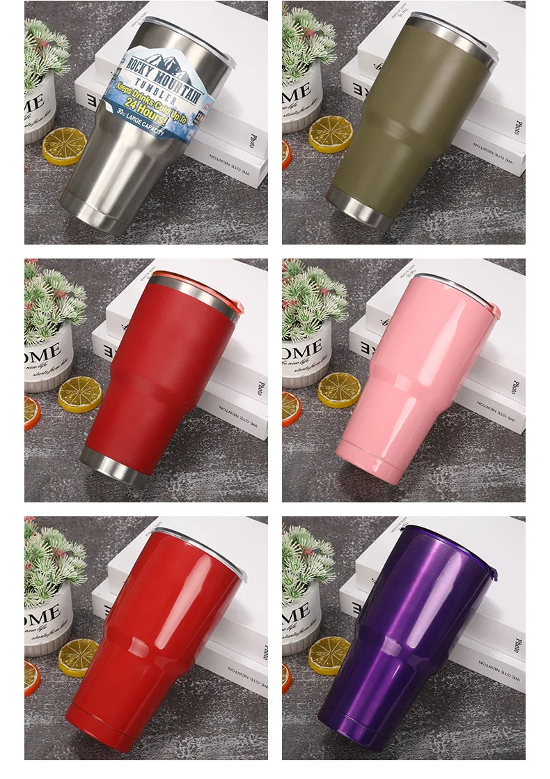 Pure Color Stainless Steel Insulation Cup Cold Insulation Cup Vacuum ...