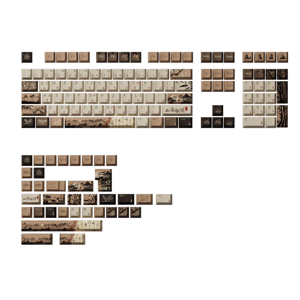 Akko Mountain Seclusion Keycap Set 140 Keys Supply Custom Keycaps PBT ...