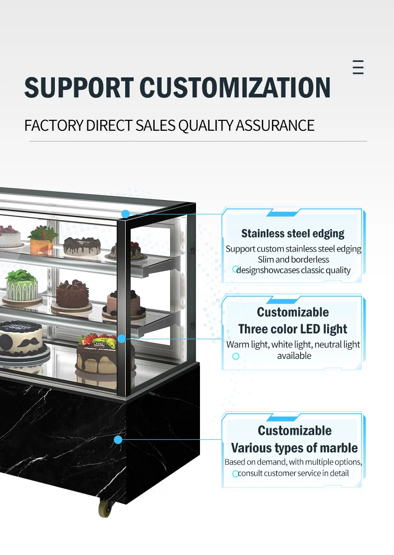 Bakery Display Showcase Freezer Single Temperature Table Top Cake ...