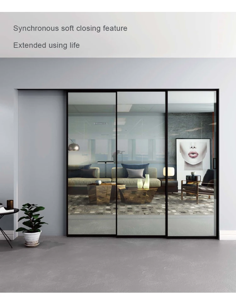 Hdsafe Synchronize Telescopic Linkage Sliding Door Aluminum Track Frame ...