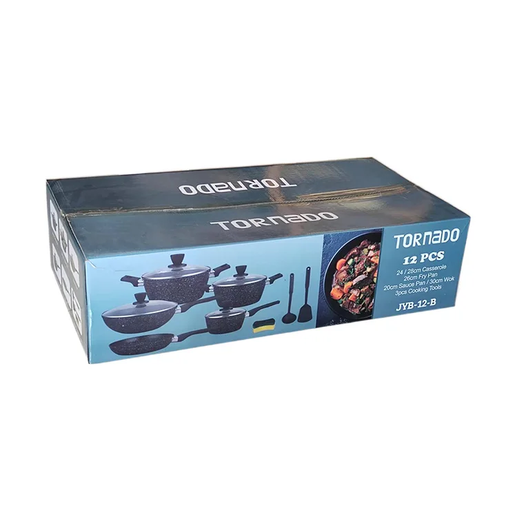 New Customized Color Decal Aluminum Cooking Pot Set Non-stick Cookware ...