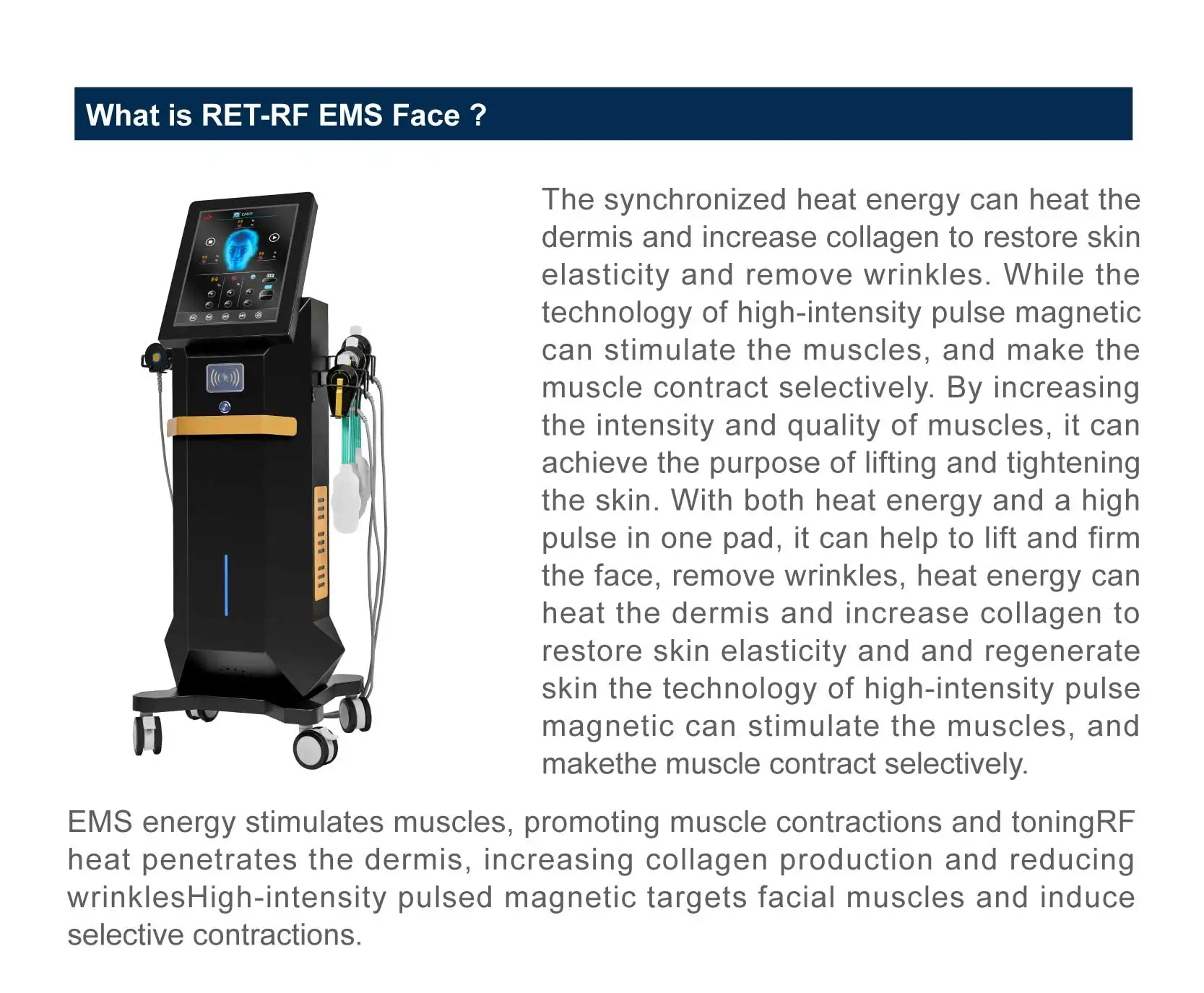 Ems Rf Wrinkle Removal Skin Lifting Full Face Firming Increase Collagen ...