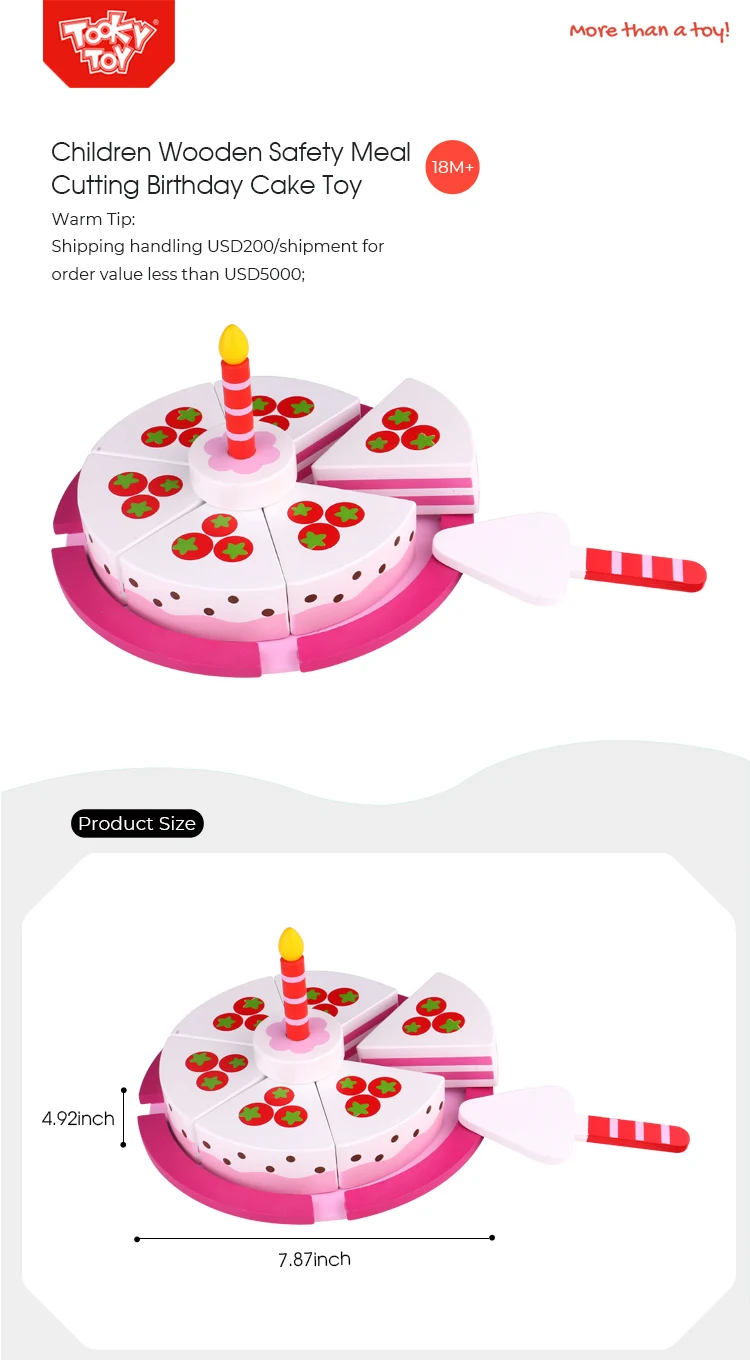 Children Wooden Safety Meal Cutting Birthday Cake Toy. - Buy Cuttig Set ...