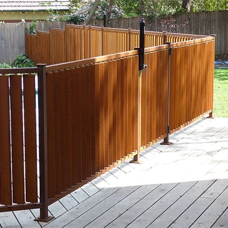 Antique Corten Cattails Landscape Metal Sculpture Fence Post for Garden ...