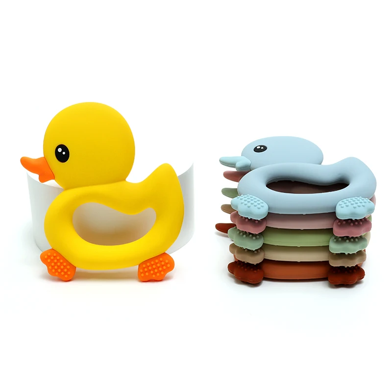 Food Grade Cartoon Silicone Baby Teethers Animal Rubber Toy Chewable ...