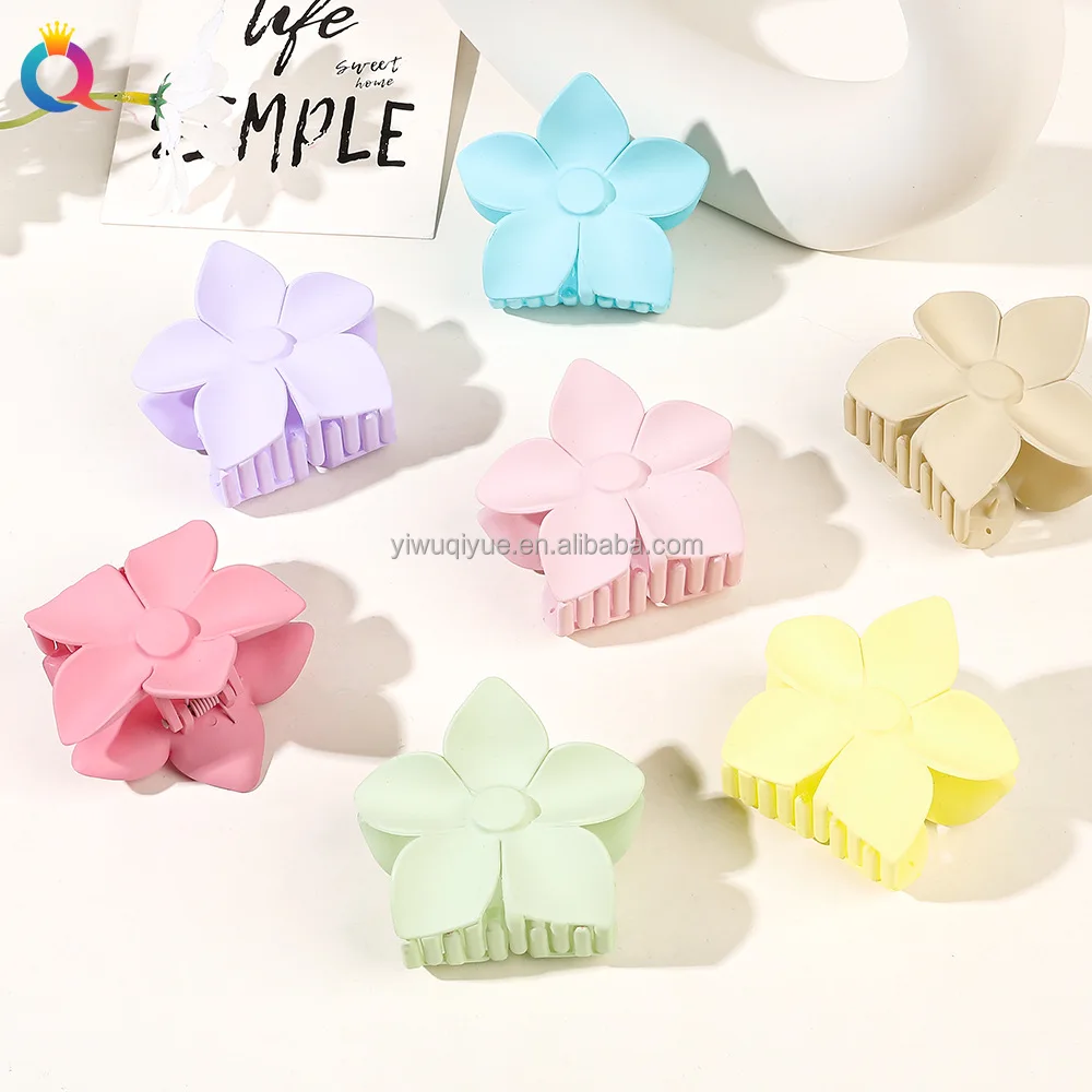 Bright Color Matte Flower Large Hair Claw Clip Clamp For Women Thick ...