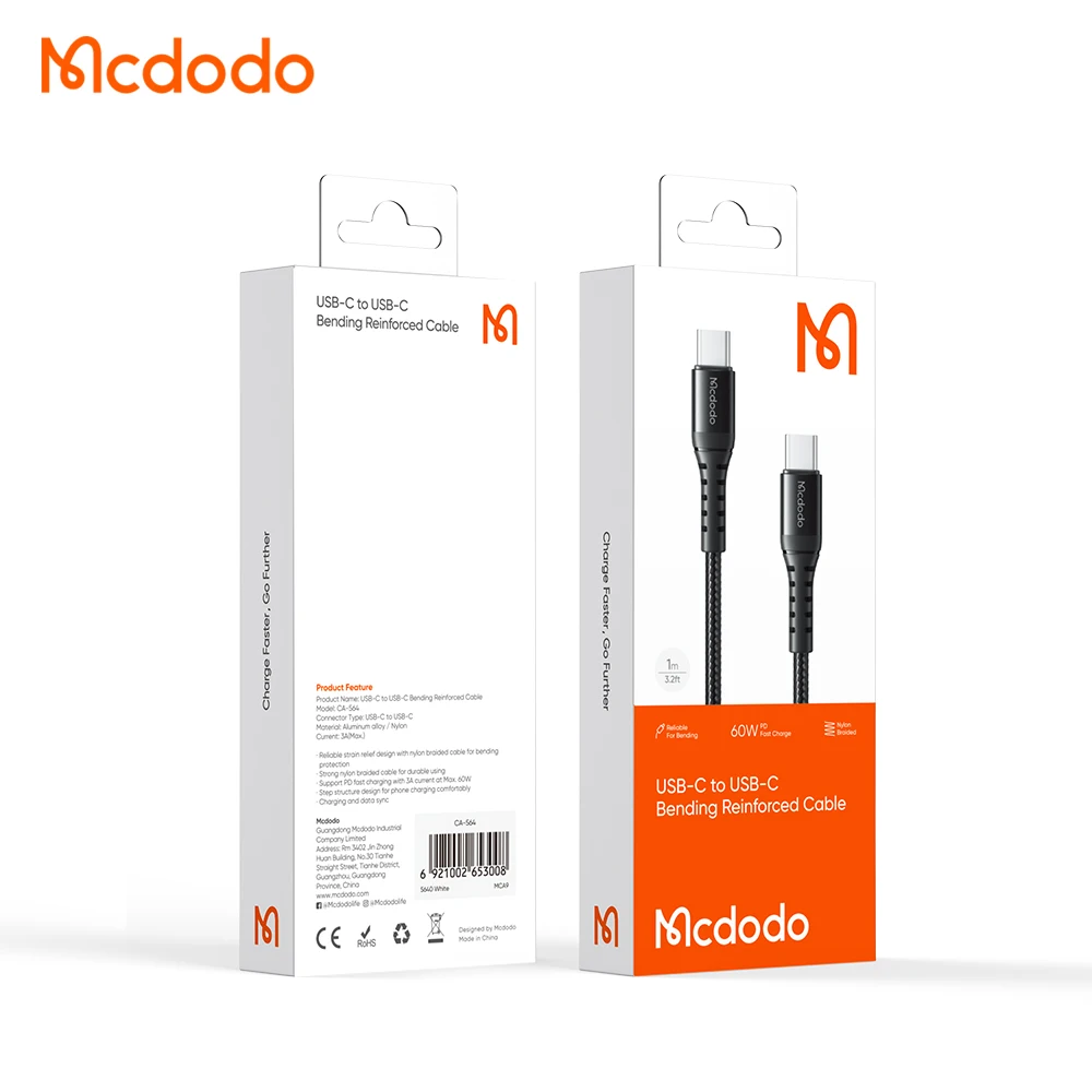 Mcdodo 564 Durable 60w Fast Charging Data Cable Pd Charging 0.2m/1m ...
