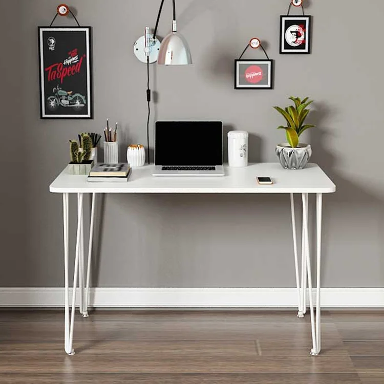 Latest Simple Design Modern Wooden Office Furniture Iron Art Metal Leg ...