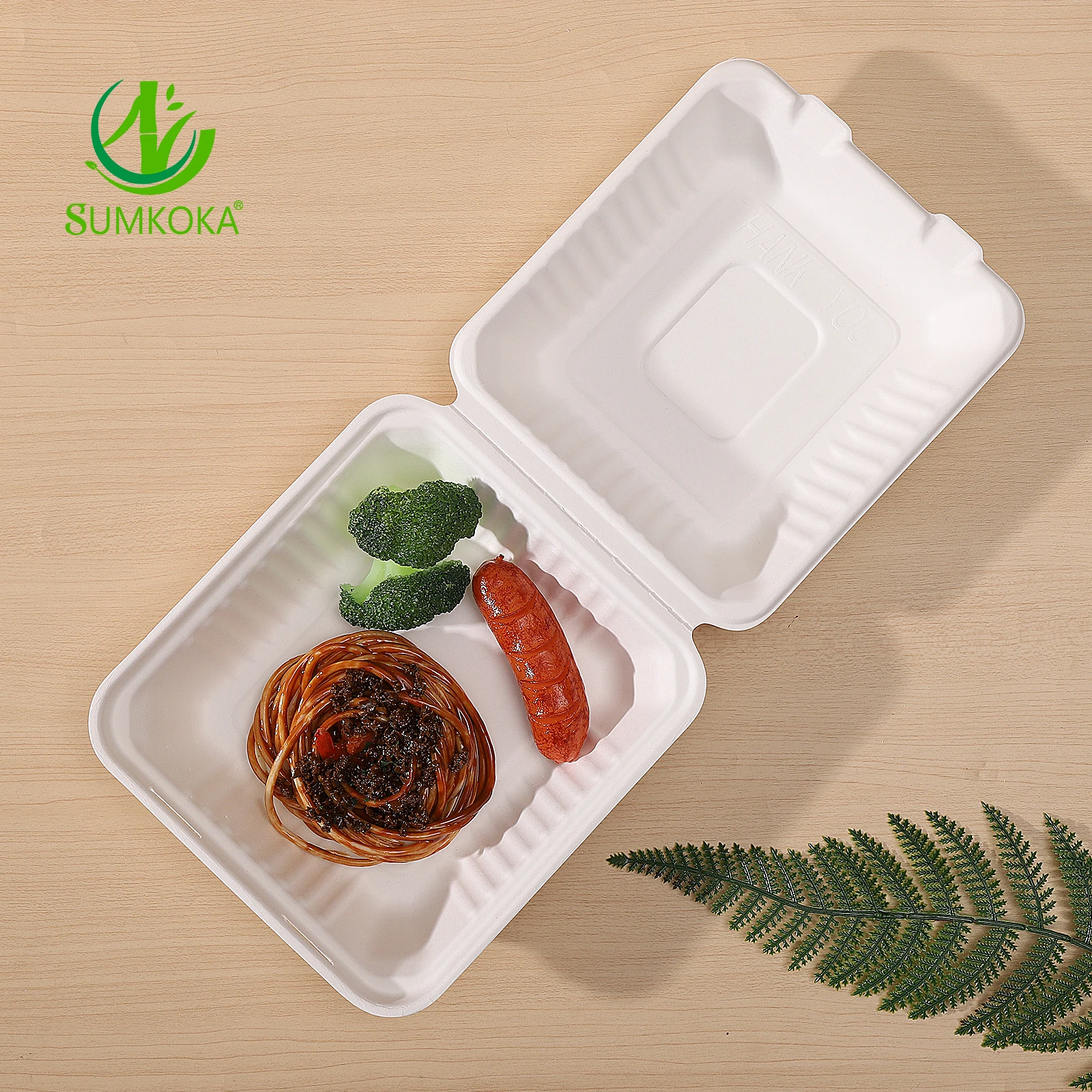 Disposable Compostable Clamshell to Go Boxes for Food Made of ...