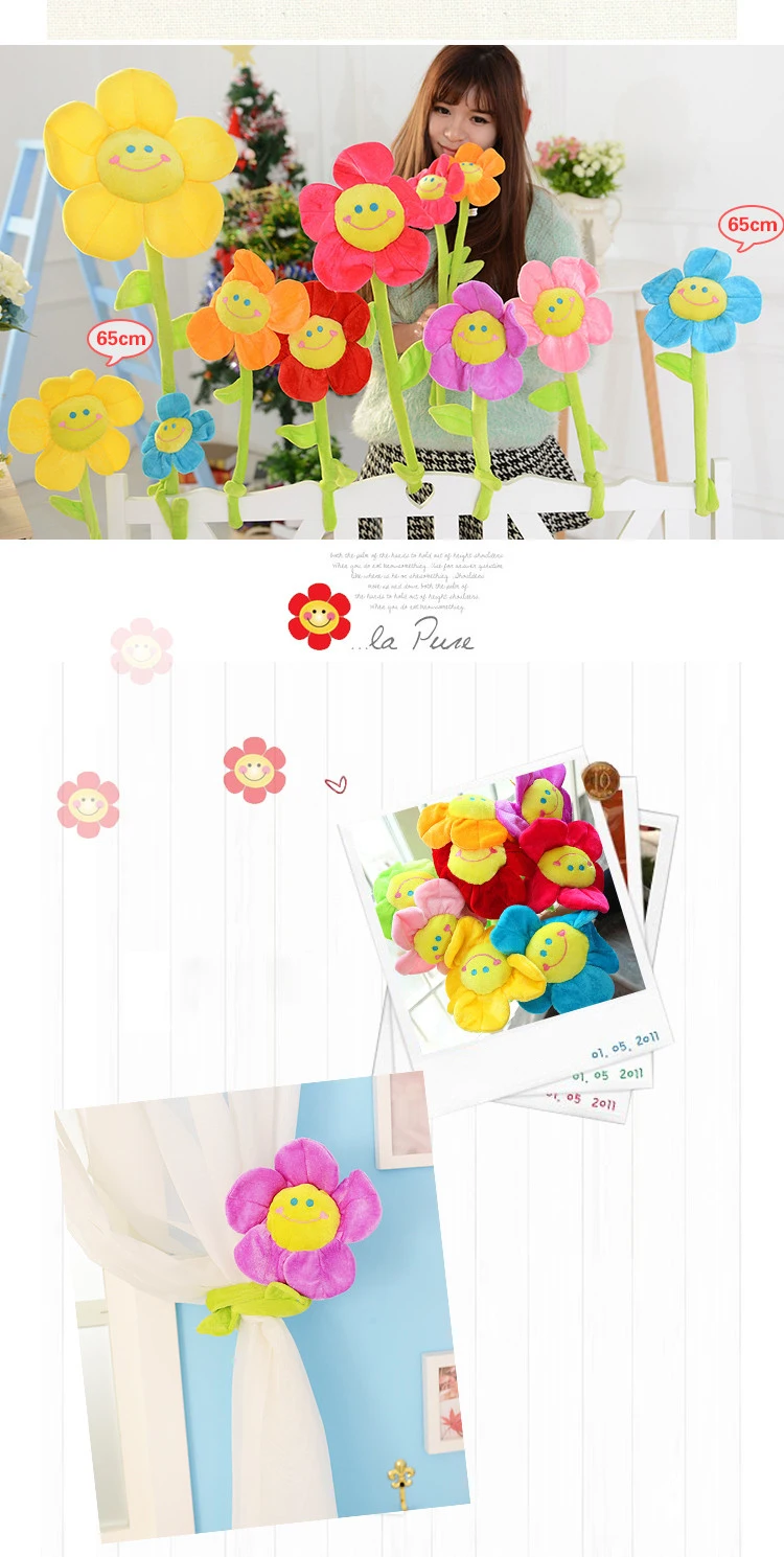 Plush Flower Bendable Stems Colorful Stuffed Flowers Plush Toy Durable ...