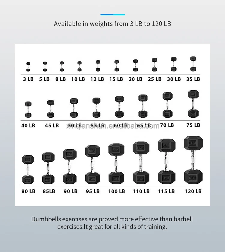 Hexagonal Dumbbell Set with Rack - 10kg to 50kg
