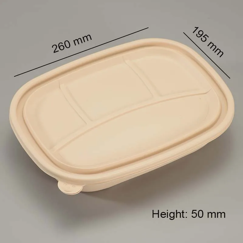 4 Compartment Biodegradable Food Container - Microwaveable