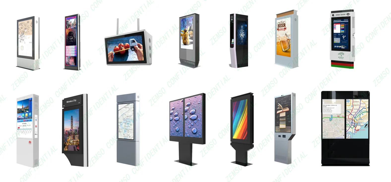 Outdoor Free Standing Lcd Display Advertising Sign Hd Ip65 Waterproof ...
