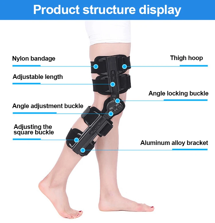 Medical Orthopedic Post Op Hinged Leg Stabilizer Brace Adjustable Rom ...