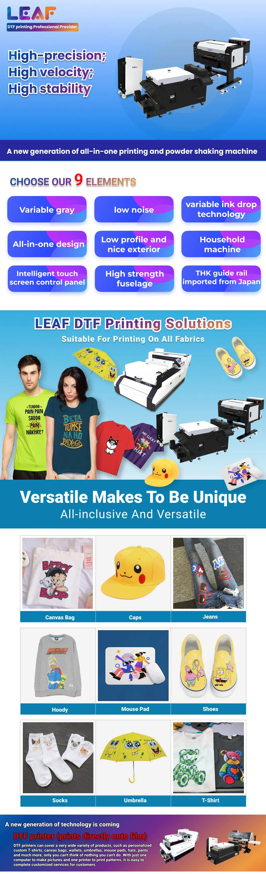 Leaf Dtf Printer A3 T-shirt Printing Machine Touch Screen Control ...
