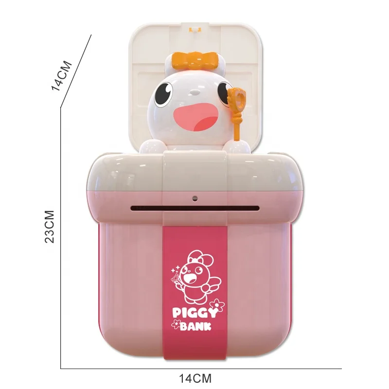 Kids Toy Money Bank Cartoon Rabbit Piggy Bank Mini ATM Savings Machine ...