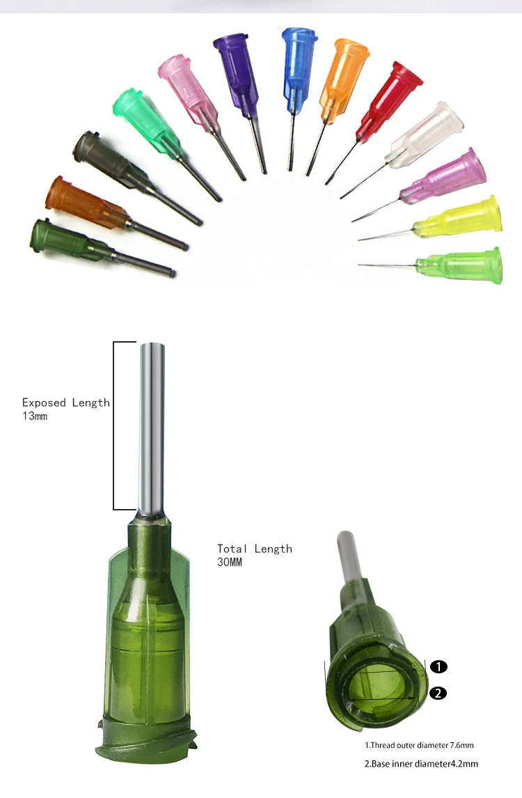 14g-32g 1/2" Plastic Syringe Needle Tip For Industrial Use - Oem