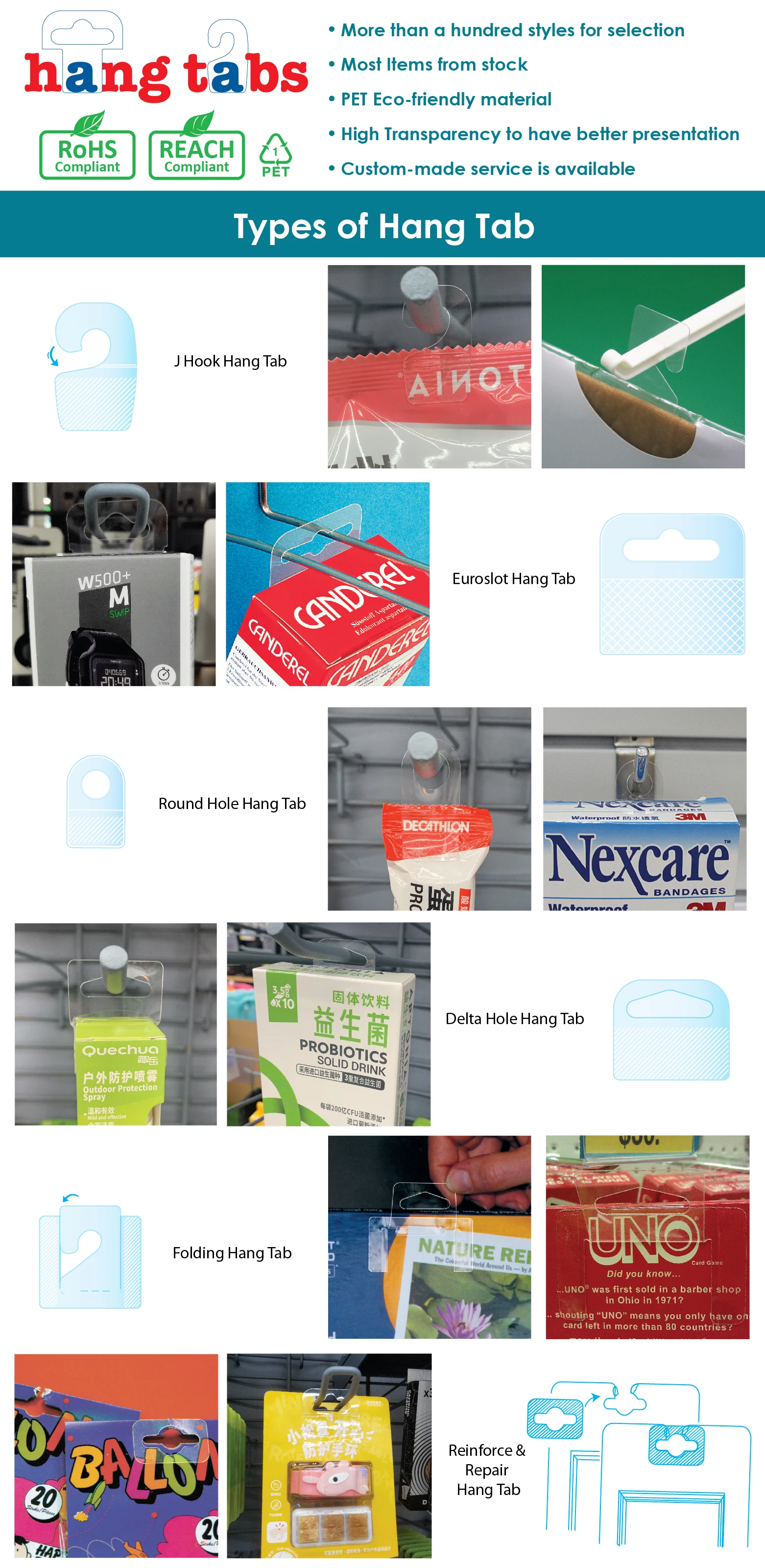 Plastic Euro Adhesive Hang Tabs For Opp Bag - Buy Adhesive Hang Tab ...