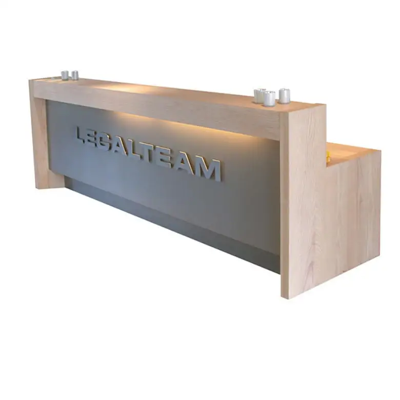 Wooden Cash Counter Table Design