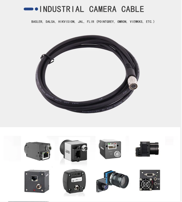 Industrial Camera Power Cable Hirose 6 Pin Female Connector Hr10a-7p-6s ...