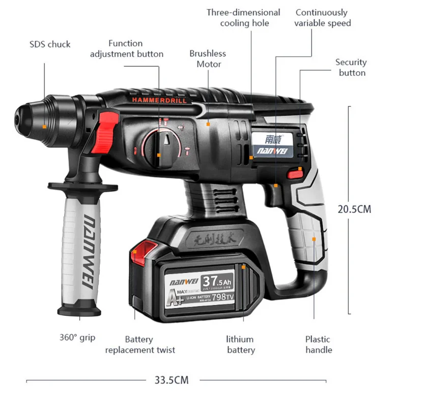 Nanwei Best Selling 4 Piece Household Power Tool Combo Set With 20v ...