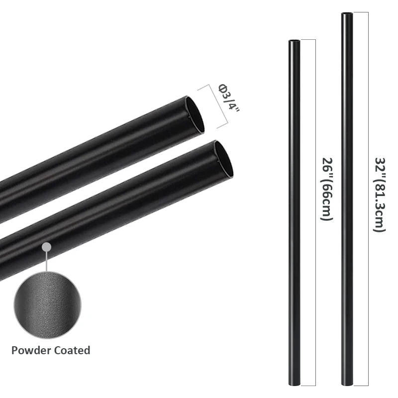 Modern Black Matte Galvanized Steel Tube Staircase Railings