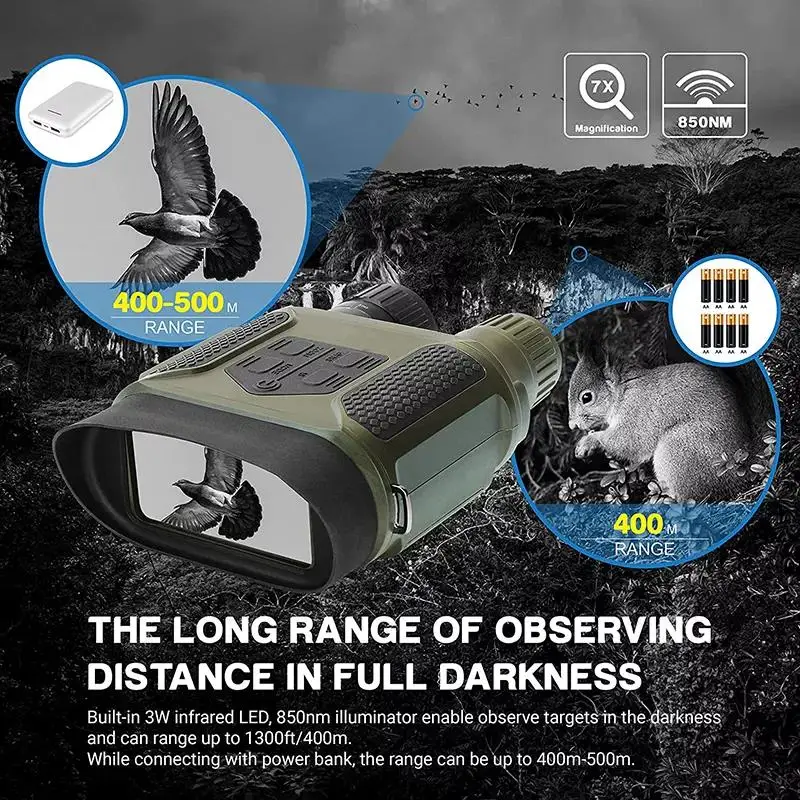 Hunting 1300ft/400m Long Range Night Vision Green New Nv-400b Digital ...