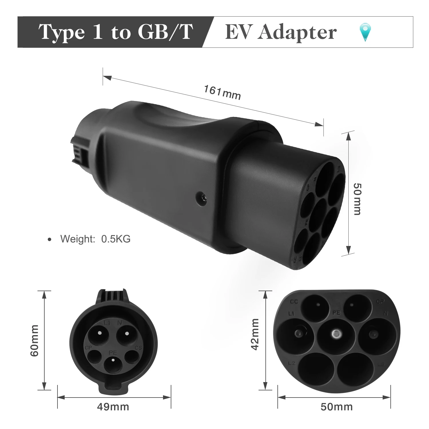 Zencar 32a Type 1 To Gbt Charging Adapter T1 To Gbt Ev Electric Vehicle ...