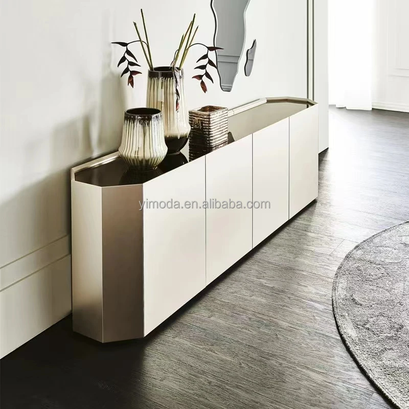 Modern luxury modern modular light champagne Console Table Sideboard ...