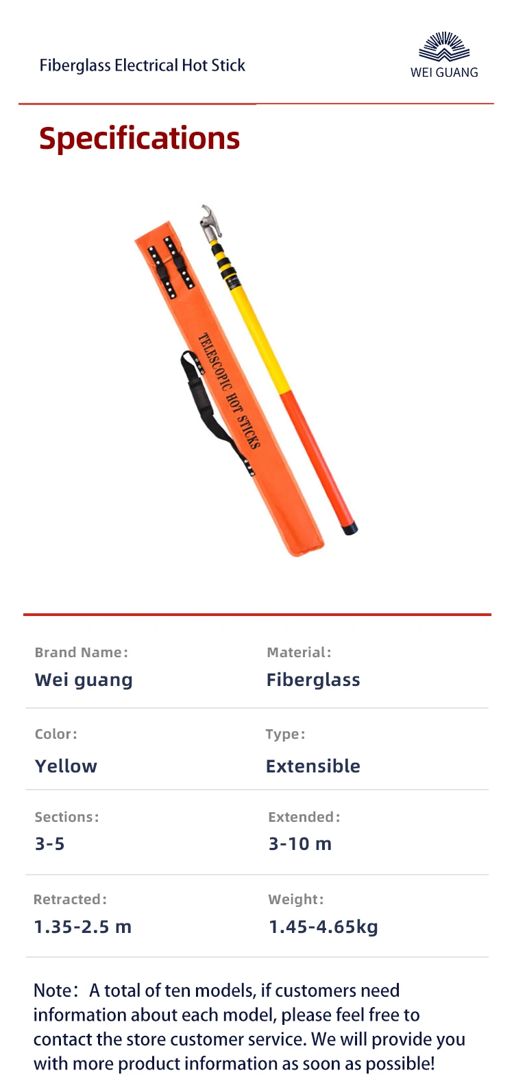 High Quality Telescopic Fiberglass Electrical Hot Sticks