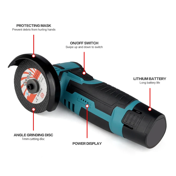 Electric Cordless 12v Angle Grinder 76mm Battery Powered By 12v ...