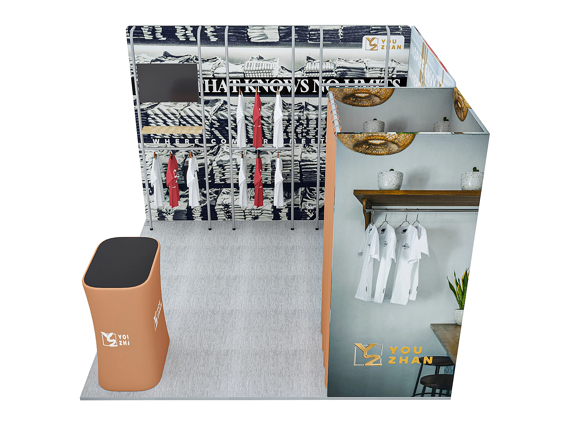 10x10ft Portable Clothing Exhibition Booth, Customizable logo and Size ...