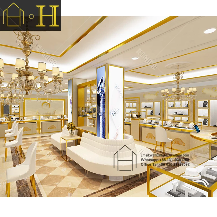 Elegant Jewellery Shop Counter Design for Diamond Showcase