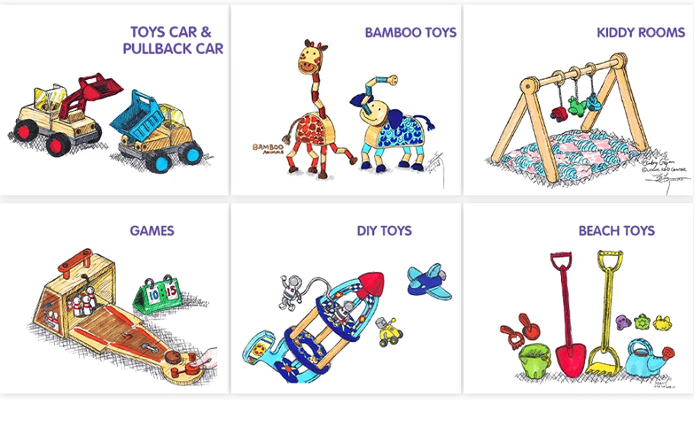 Udeas Children's Wood Room Staircase Toys Farm Animal Pet Room Wooden ...