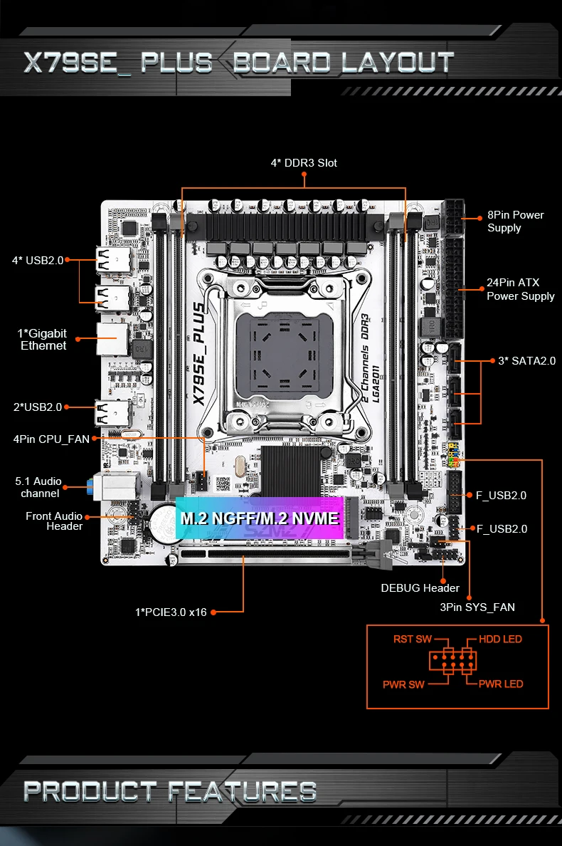 X79 Desktop Gaming Computer Motherboard Ddr3 Lga 2011 Socket Fast ...