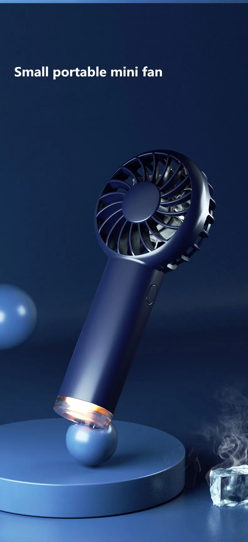 Outdoor Hand Held Electric Small Fans USB Built-in Battery Rechargeable ...