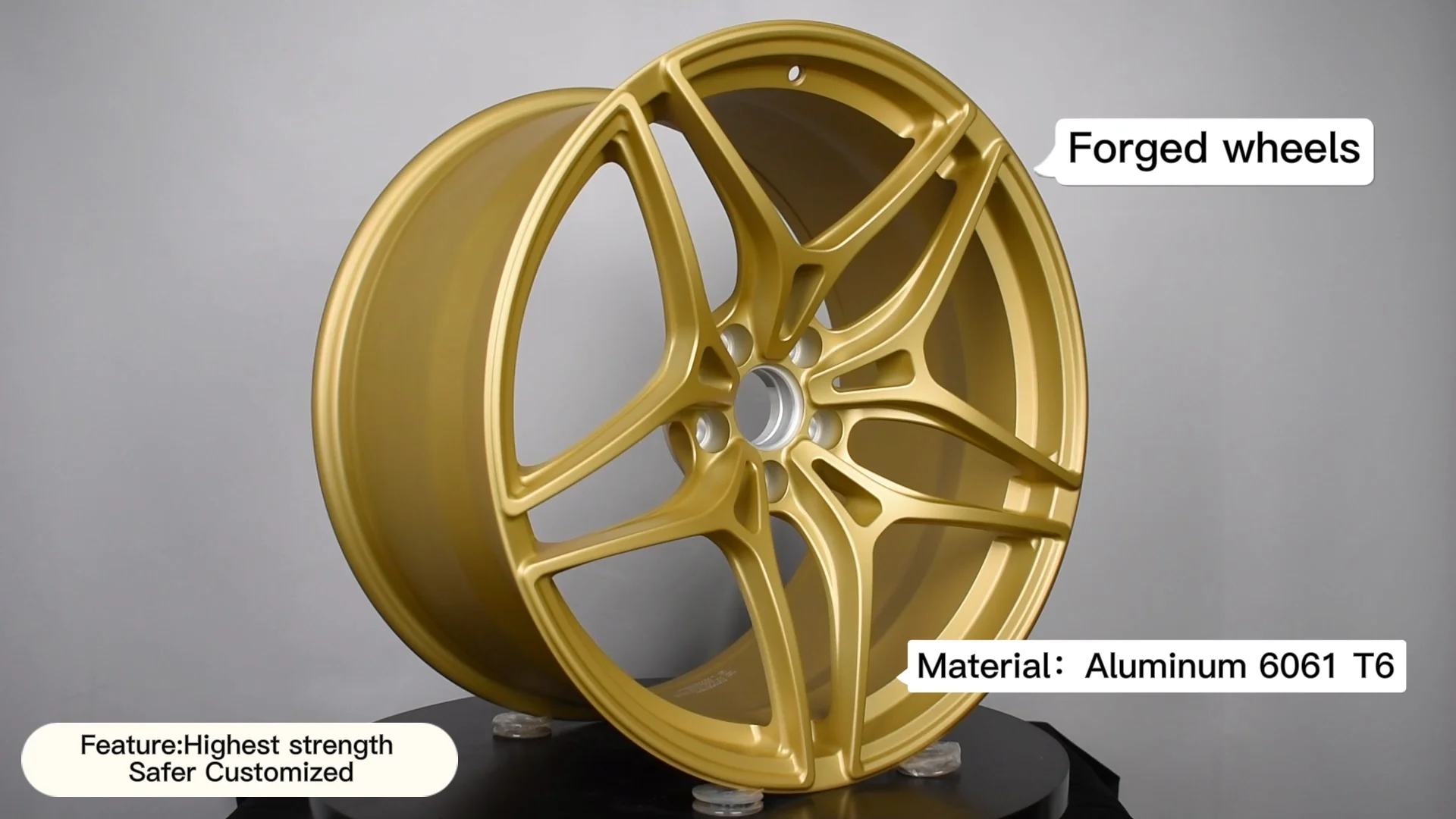 Pengzhen Wheel Rim Monoblock Brushed 22 Inch Gold Aluminum 6061 5x120 ...